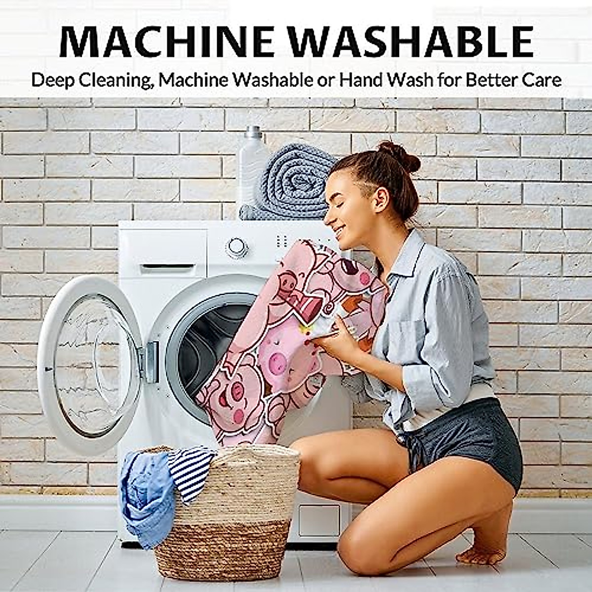 Pig Blanket Gifts - 50x60 Inches Cute Throw Blanket for Women & Girls - Pink Soft Fuzzy Plush Blankets for Bed, Couch, Sofa