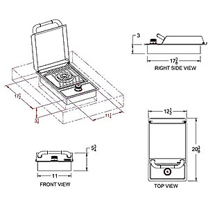 AMS Fireplace BULL grill 30'' Outlaw BBQ Grill with BULL single Side Burner, 30'' Double Doors, Single Drawer, Trash/Propane Drawer, (Natural Gas) FREE Bio-Ethanol Table-top Fire pit