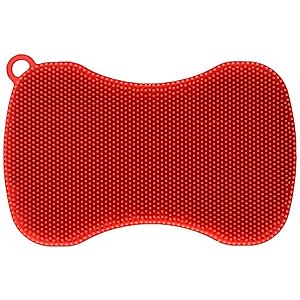 Kuhn Rikon Stay Clean Silicone Scrubber, 1, Red