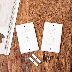Bates- Self Closing Outlet Covers, 2 Pack, Sliding Outlet Covers, Outlet Cover, Outlet Covers Baby Proofing, Baby Outlet Cover, Baby Proofing Outlet Cover, Plug Covers for Electrical Outlets