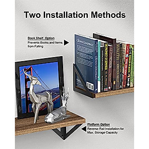 BAYKA Floating Shelves for Bedroom Decor, Rustic Wood Wall Shelves for Living Room Wall Mounted, Hanging Shelving for Bathroom, Laundry Room, Small Shelf for Plants, Books(Brown,Set of 3)