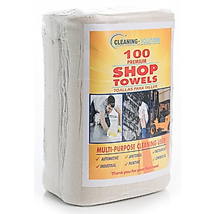 SIMPLI-MAGIC 79006-100PK Shop Towels 14”x12”, White, (Pack of 100)