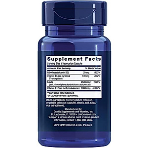 Life Extension Homocysteine Resist - 60 Vegetarian Capsules (Pack of 2) Vitamin B2, B6 & B12 + Folate - Once-Daily, Non-GMO, Gluten-Free