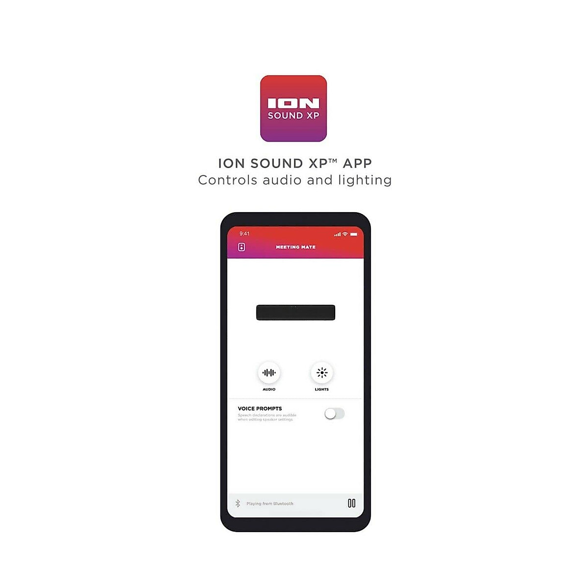 Ion Audio Meeting Mate Rechargeable Portable Speaker with Built-in Microphone for Home & Office, High Power Sound System, Easy-Touch Control, 15-Hour rechargeable battery (Renewed)