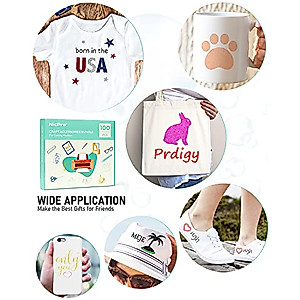 Nicpro 100 PCS Accessories Bundle for Cricut Machine Maker Cricut Tool kit with (12x12") 10 Heat Transfer Vinyl, 32 Adhesive Vinyl Sheets, Weeding Tools, 2 Cutting Mats, 24 Colored Pen for Beginner