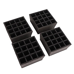 jerss Furniture Riser TPU Lift Square Furniture Pad Mute Foot Pad for Bed Foot Booster Pad Black Stackable Furniture Bed Risers