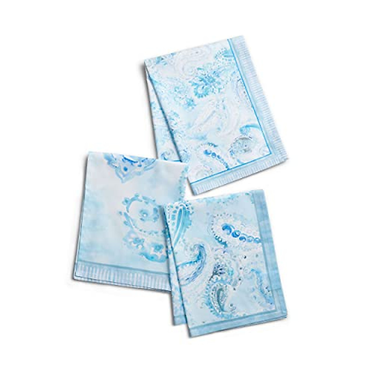 Maison d' Hermine Dish Towels 100% Combed Cotton Premium Easter Kitchen Towels Dishcloth for Home, Kitchen, Dining, Cocktail Parties & Camping, Paisley Blues - (Set of 3)