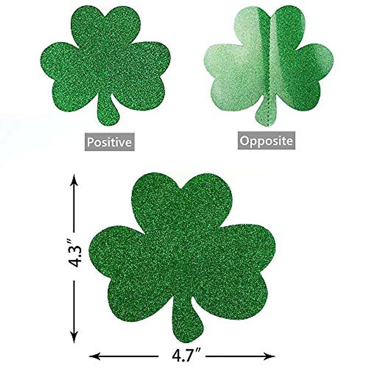 Mocossmy St Patrick's Day Decorations,Green Clover Garland & Lucky Banner Glitter Crafts Shamrock Pendant Hanging Ornaments Decoration for Spring Holiday Birthday Party Favors Supplies Accessories