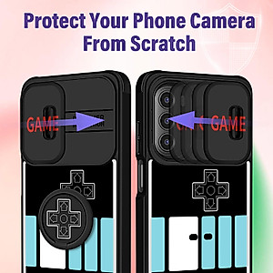 Funermei (2in1 for Moto G Stylus 5G 2022 Case for Women Gameboy Cute Console Phone Cover Girls Men Cartoon Fashion Cool Funny Design with Camera Cover and Ring Stand Funda for Moto G Stylus 5G Case