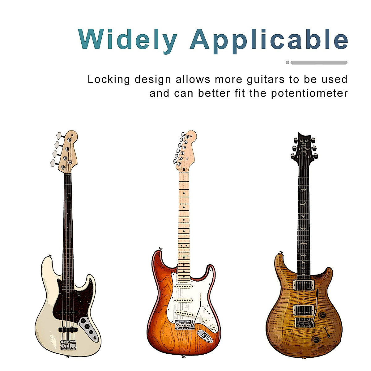 SAPHUE Guitar Dual Concentric Stacked Control Knobs Sets Metal with Wrench Replacement for Electric Guitar Bass 2 Sets