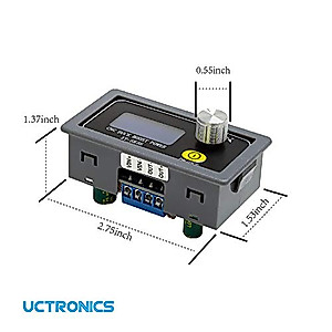 UCTRONICS DC 9V 12V 24V 4A Variable Power Supply 5-30V to 0.6-30V Adjustable Buck Boost Converter, Portable Bench Constant Voltage Current Stabilized Regulator Module