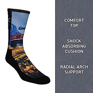 Jeep Crew Socks-1 Pair Pack-Lightweight Cushioned Comfort, Black (Vintage Ads), Women's Shoe Size 5-10