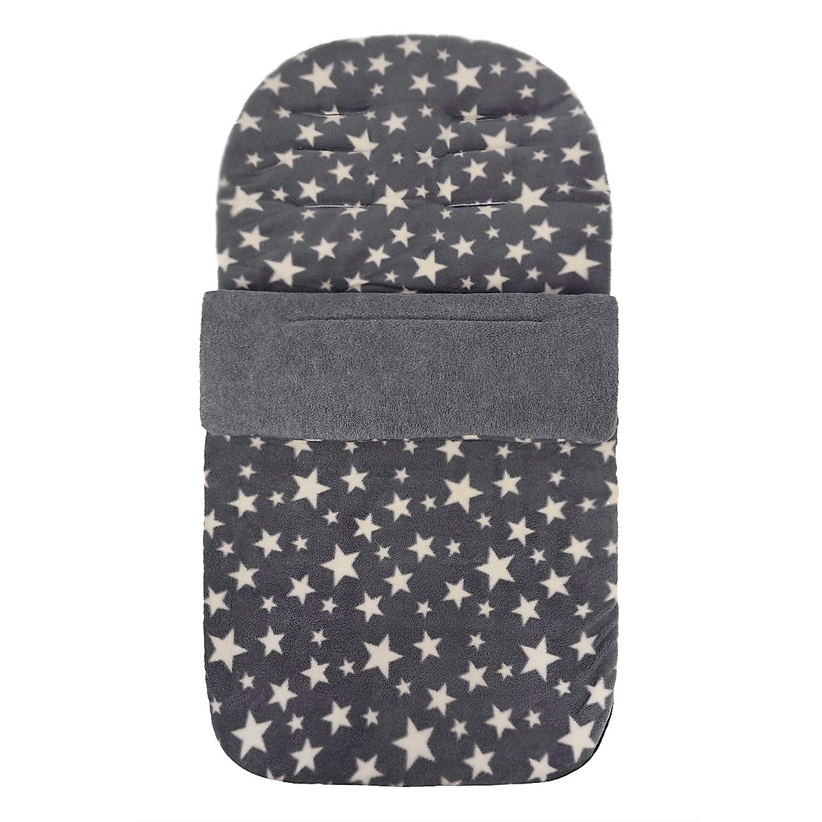 Winter Warm Bunting Bags Universal Baby Infant Stroller Sleeping Bag Windproof Thermal Thick Fleece Lining Toddler Footmuff Anti-Kicking Sleeping Nest Stroller Blanket Cover 0-3 Yrs (Grey Stars)
