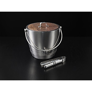 Crafthouse by Fortessa Professional Barware by Charles Joly Stainless Steel Round Ice Bucket with Tongs