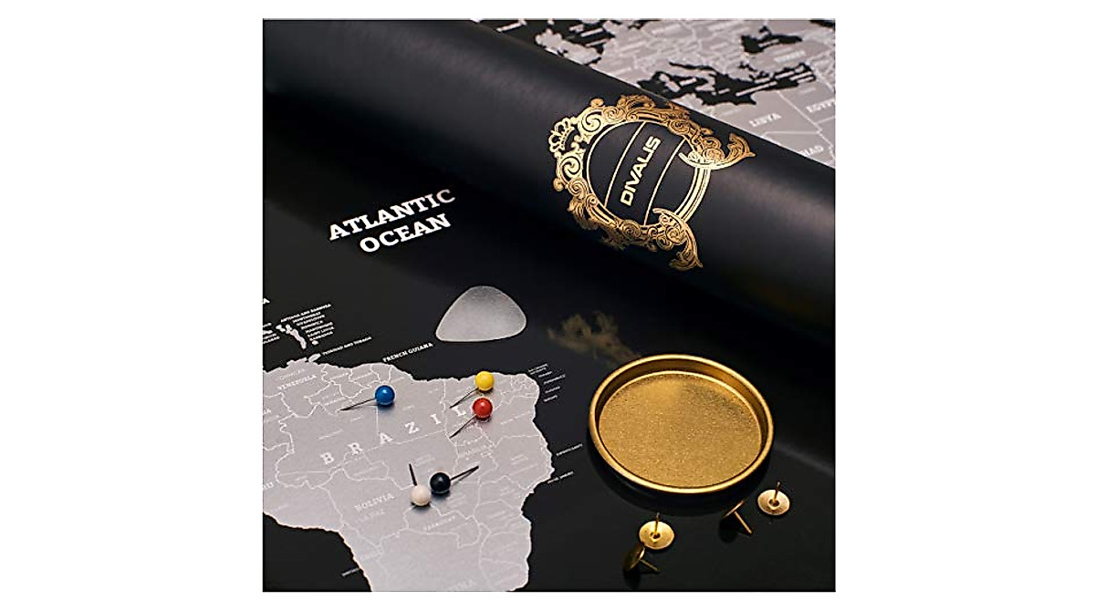 Extra Large Scratch Off World Map - Elegant Travel Gift
