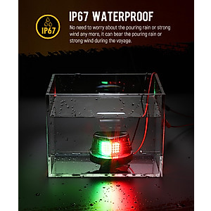 Partsam 1Pcs Marine Boat Bow Lights, 24 LED Red and Green Navigation Light for Vessle Pontoon Yacht Skiff Skeeter