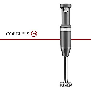 KitchenAid Cordless Variable Speed Hand Blender - KHBBV53 & KHMFEB2 Flex Edge Beater Accessory for Hand Mixer, One Size, Stainless Steel