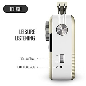 Saregama Carvaan Telugu - Portable Music Player with 5000 Preloaded Songs, FM/BT/AUX (Porcelain White)