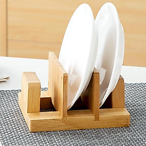 Kunovo Bamboo Pot Lid Holder,Cutting Board Organizer,Baking Sheet/Pan Organizer Rack for Cabinet (GGJ-A)