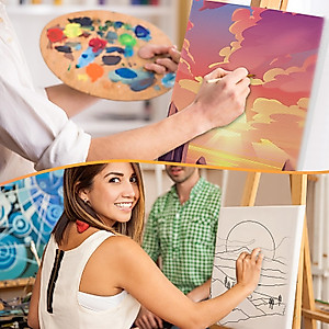 Chuangdi 10 Pcs Pre Drawn Canvas for Painting for Adults Kids 8 x 10 Inch Pre Printed Sip and Paint Party Supplies Afro Queen Stretched Outline Canvas Painting Kit for Beginner Artist DIY (Landscape)