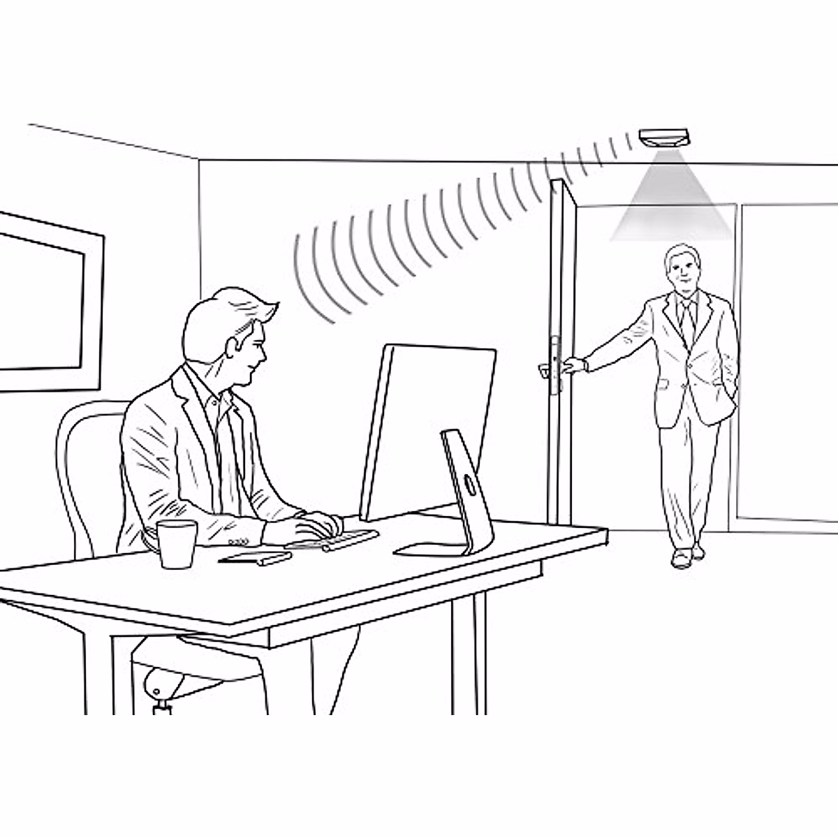 Compact Door Alarm with 16ft X 12ft Detection Area, 70dB Volume - 9V Battery Operated Alarm for Smaller Stores