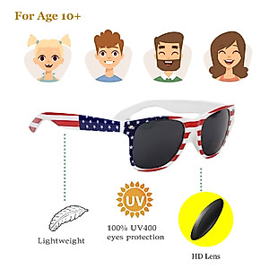 YQVIE Bulk American Flag Sunglasses Retro 90s Style Sunglasses for Men Women Independence Day Party Supplies UV400 Protection (20Pack)
