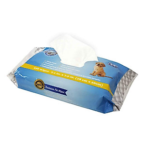 Pets First DOG GROOMING WIPES Hypoallergenic All-Natural Dog Wipes. LARGE SIZE 100 count, Unscented, Smooth, Hydrating, Deodorizing PET CAT DOG WIPE w Aloe Vera Lotion, Vitamin E, SOOTHING ENTIRE BODY
