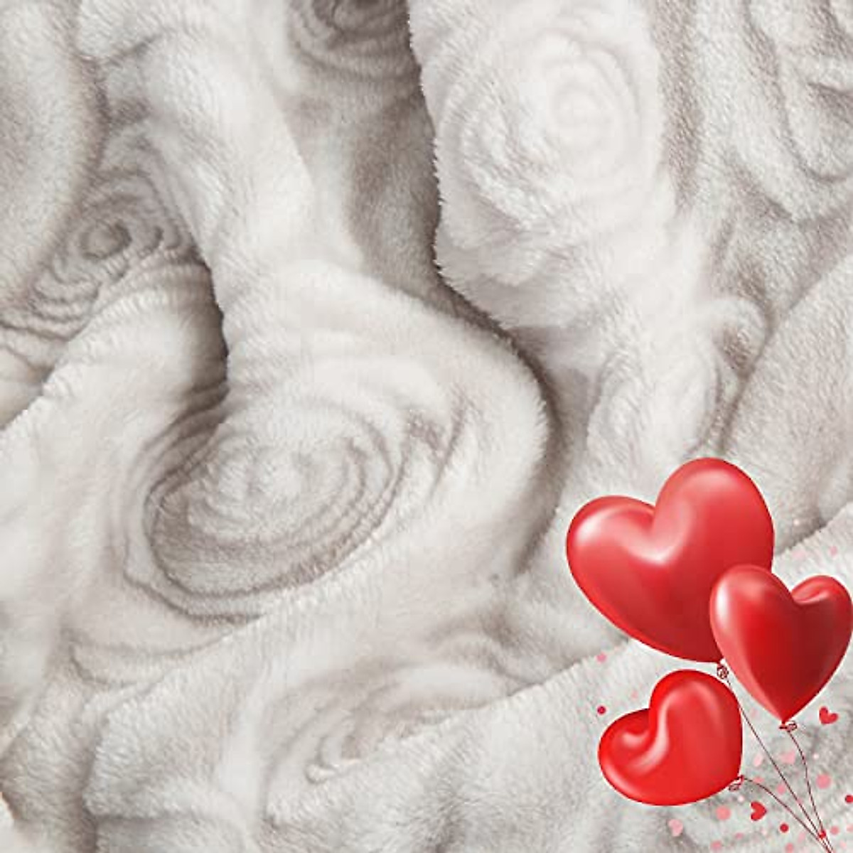 Gifts for Women Mom Wife Girlfriend Her Mother Birthday Throw Travel Blanket Soft Comfy Rose Grey Blankets for Bed Sofa Couch Airplane Office(Light Grey, 50''x60'')