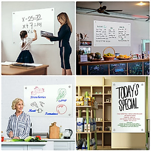H-Qprobd Dry Erase White Board 48"x36" Glass Magnetic Whiteboard for Wall, Includes 12 Magnets, 8 Markers and 2 Erasers