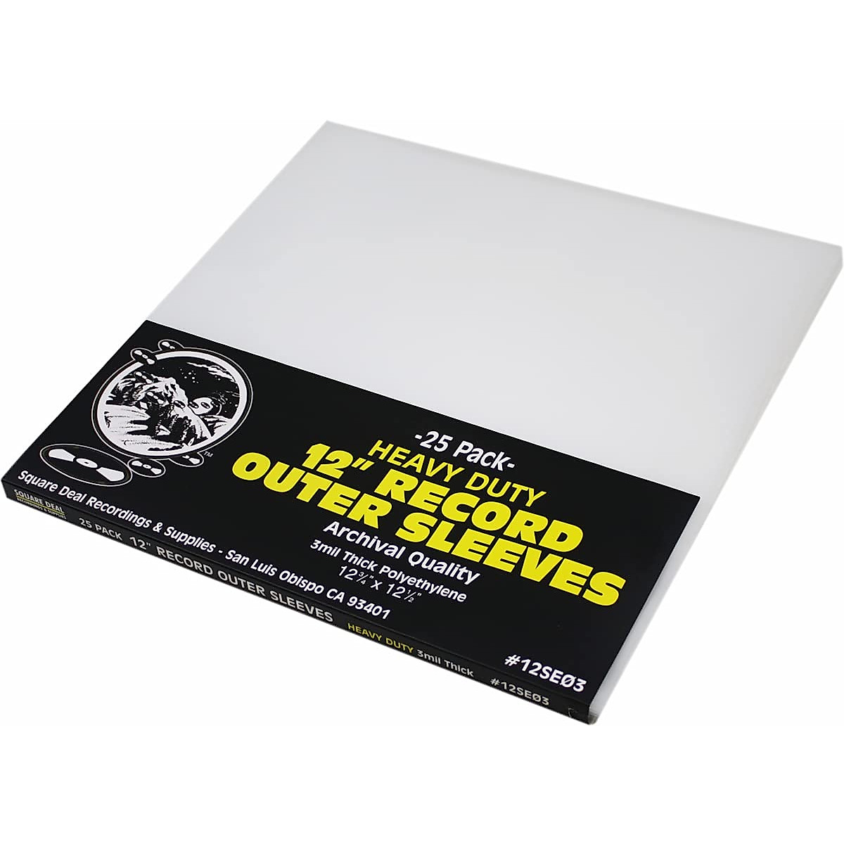 (25) 12" Record Outer Sleeves - INDUSTRY STANDARD 3mil Thick Polyethylene - 12 3/4" x 12 1/2"