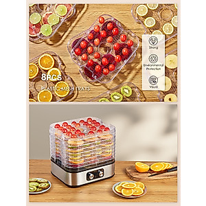 Reemix Electric 8 Trays Food Dehydrator Machine, 400W Jerky Dryer with Temperature Control 95-176℉, Electric Food Preserver for Fruits, Veggies, Meats & Dog Treats