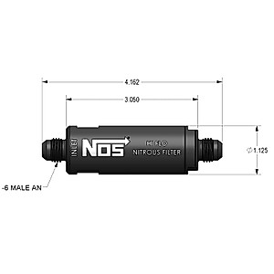 NOS 6An, Hi-Flo Nitrous Filter, Black