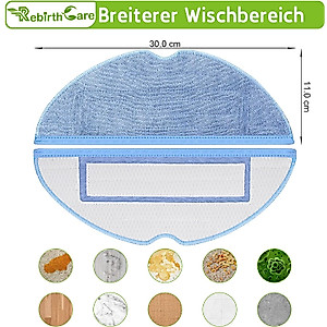Rebirthcare Wipes Replacement Mop for S7 Vacuum Cleaner S7 Plus S7 MaxV S7 MaxV Plus S7 MaxV Ultra S7 Pro Ultra T7 T7 Plus T7S T7SPlus Reusable Hard Floor Cloth Expert Wet Microfiber Soft Pad, 5 Pack