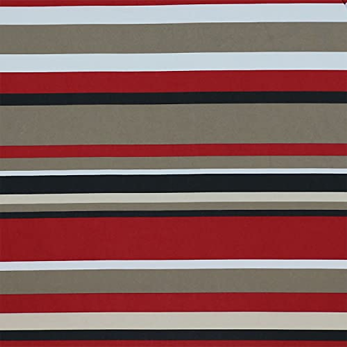 Sunnydaze 9 Foot Outdoor Patio Umbrella with Solar Lights & Tilt/Crank, LED, Awning Stripe