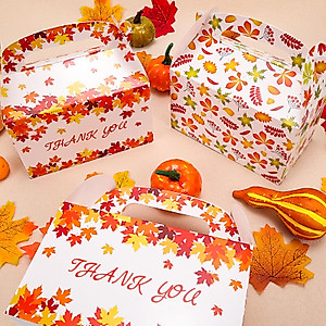 HOWAF Fall Maple Leaves Gift Boxes,12pcs Thanksgiving Party Treat Candy Boxes for Fall Harvest Party Thanksgiving Celebration Supplies, Autumn Party Candy Boxes, Hello Fall Goodie Boxes