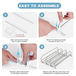 iklestar Upgrade Drink Organizer for Fridge, Self-Sliding soda Can Dispenser for Refrigerator and Adjustable Width, 12oz to 20oz holds 15+ Cans(3 Rows, 38 CM)