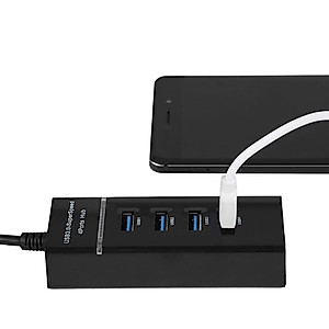 4 Port USB3.0 HUB - 5Gbps Charging Dock Station - Ultra-Slim - Plug & Play with LED - Charging Hub Adapter - for Phone/Tablet/PC/Windows