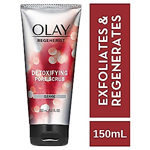 Facial Cleanser by Olay Regenerist, Detoxifying Pore Scrub & Exfoliator, 5 Fl Oz (Pack of 3)