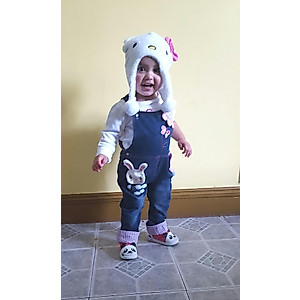 KIDSCOOL SPACE Baby Girl Jean Overalls,Toddler Denim Cute 3D Bunny Outfit,Blue,18-24 Months