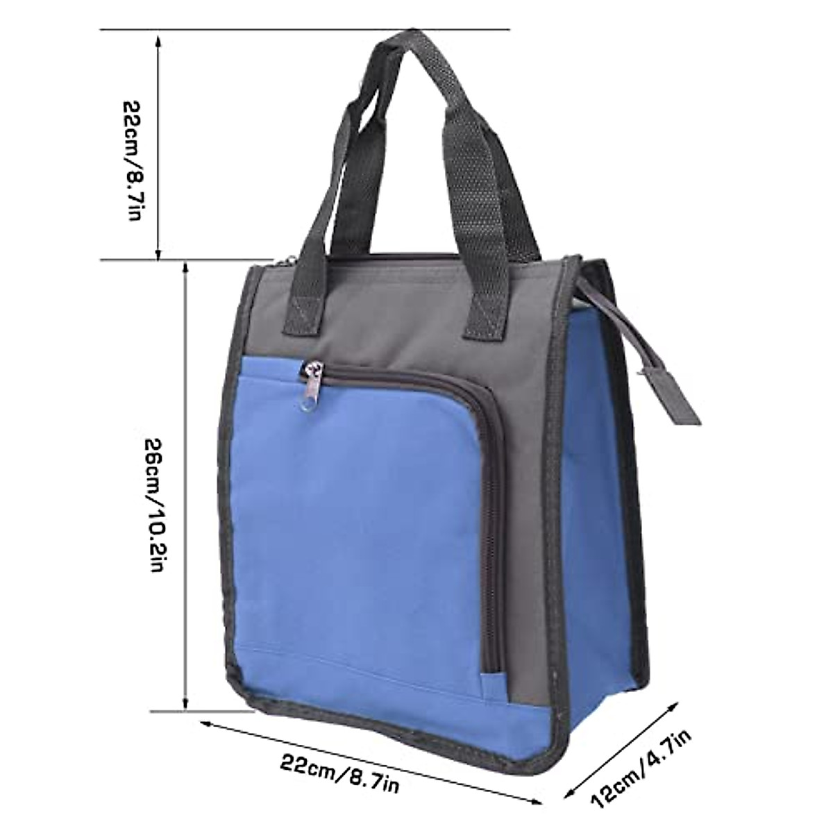 Mumusuki Insulated Reusable Grocery Bags, Widened Handle Food Delivery Bag Insulated Bag for Hot or Cold Food Delivery (blue)