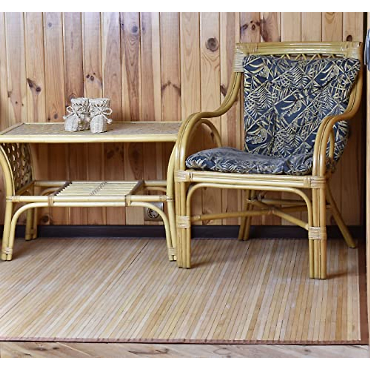 Bamboo Area Rug - 5x8 Bamboo Outdoor Rug All in One: Bamboo Rugs for Living Room, Outdoor Patio Rug, Kitchen Rug, Outdoor Carpet, Bamboo Rug for Entryway, Room Rug - Bamboo Floor Mat Large Light Brown