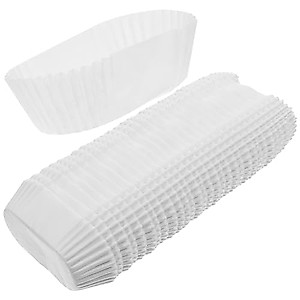 Angoily Wedding Cupcake Cups 1000PCS Paper Cupcake Baking Cups Oval Mini Cupcake Liners for Baking Muffins, Cupcakes or Mini Snacks, Mini Loaf Liners for Baking ( White ) Baking Cups