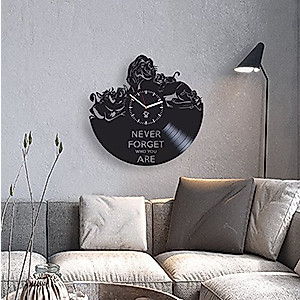 Kovides The Lion King, Gift for Kids, Hakuna Matata, Cartoon Simba, Vinyl Wall Clock, Best Gift for Kids, Gift for Girl, Vinyl Record, Silent Mechanism, Wall Sticker, Modern Art, Nursery Decor