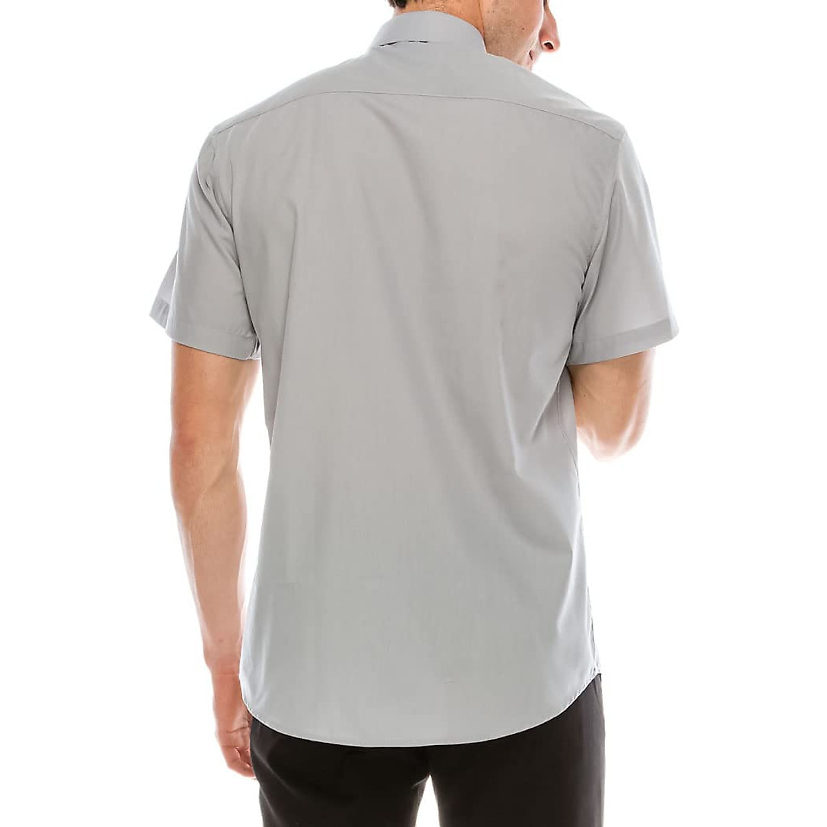 OmegaTux Mens Short Sleeve Solid Color Dress Shirts Apple Green