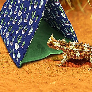 DONGKER Reptile Sleeping Bag, Bearded Dragon Tent Hide Soft Reptile Sleeping Tent with 3 Suction Cups for Lizard Bearded Dragon Leopard Gecko
