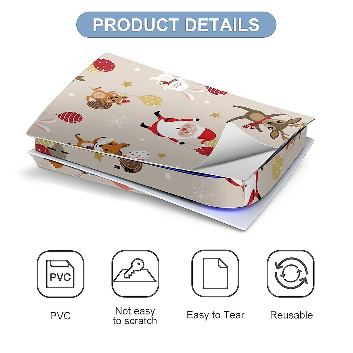 AoHanan Merry Christmas with Santa Clause 5 Skin Controller Accessories Cover Skins Anime Vinyl Cover Sticker Full Set for 5 Disc Edition