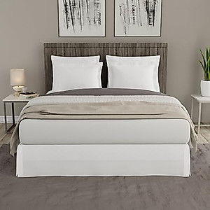 TODAY'S HOME Classic Tailored, Microfiber, 14" Drop Length Bed Skirt Dust Ruffle, Twin XL, White