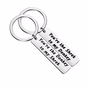 FOTAP You're Donkey to My Shrek Keychain Set Shrek Fans Gift (Shrek and Donkey)