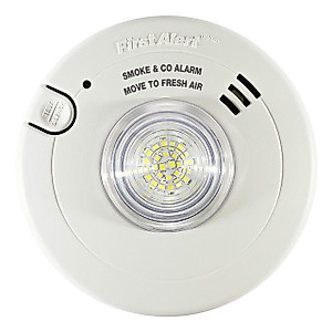 First Alert BRK 7030BSL Hardwired Hearing Impaired Combination Alarm with Led Strobe Light, White
