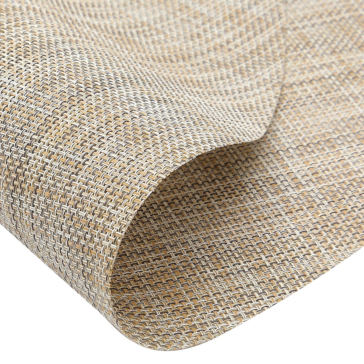 SHACOS Large Size Wedge Shape Placemats with Centerpiece Round Mat Set of 5 Round Table Place Mats Washable Dining Table Placemats Reversible, Beige